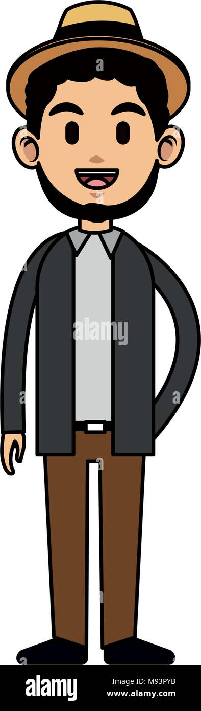 Young and fashion man cartoon vector illustration graphic design Stock ...