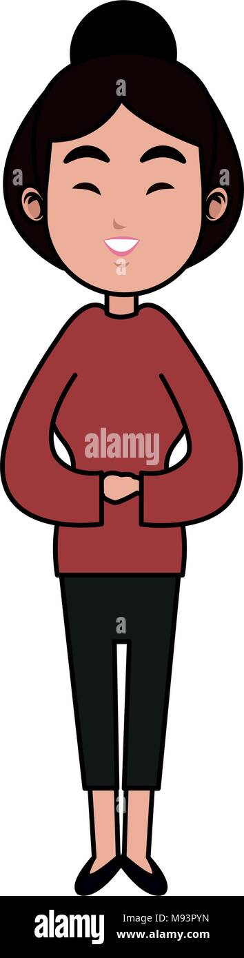 Young asian woman cartoon vector illustration graphic design Stock ...