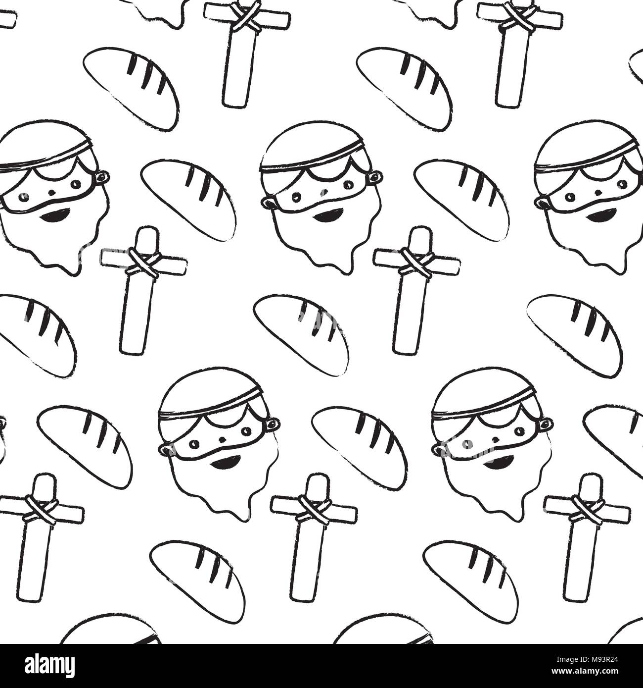 grunge jesus christ with cross and bread background Stock Vector Image ...