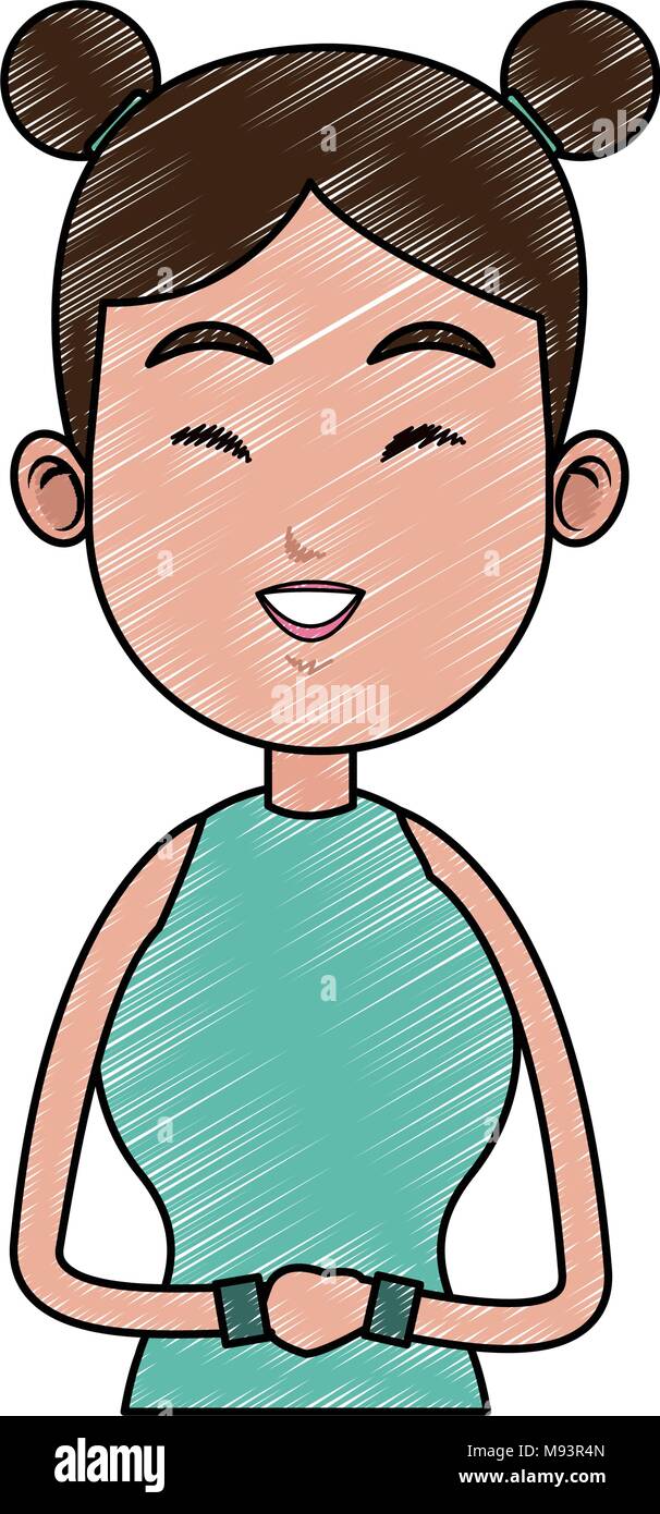 Young asian woman cartoon icon vector illustration graphic design Stock ...