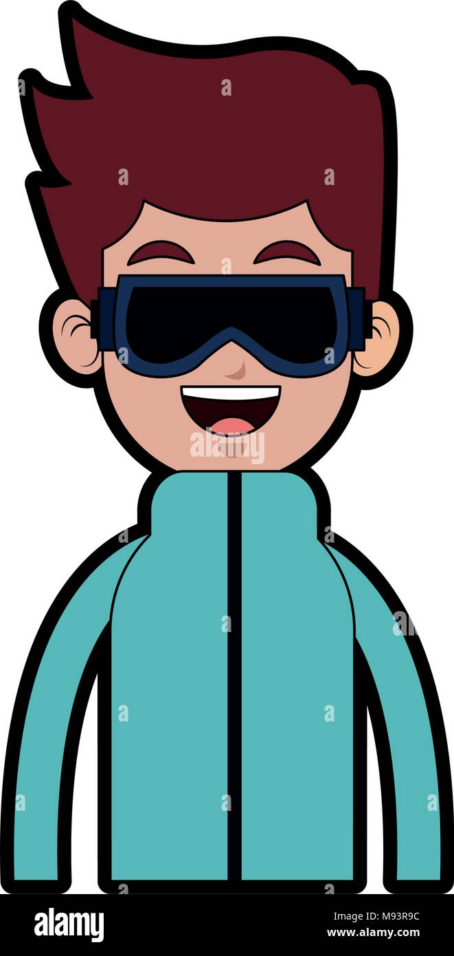 Man with googles cartoon icon vector illustration graphic design Stock ...