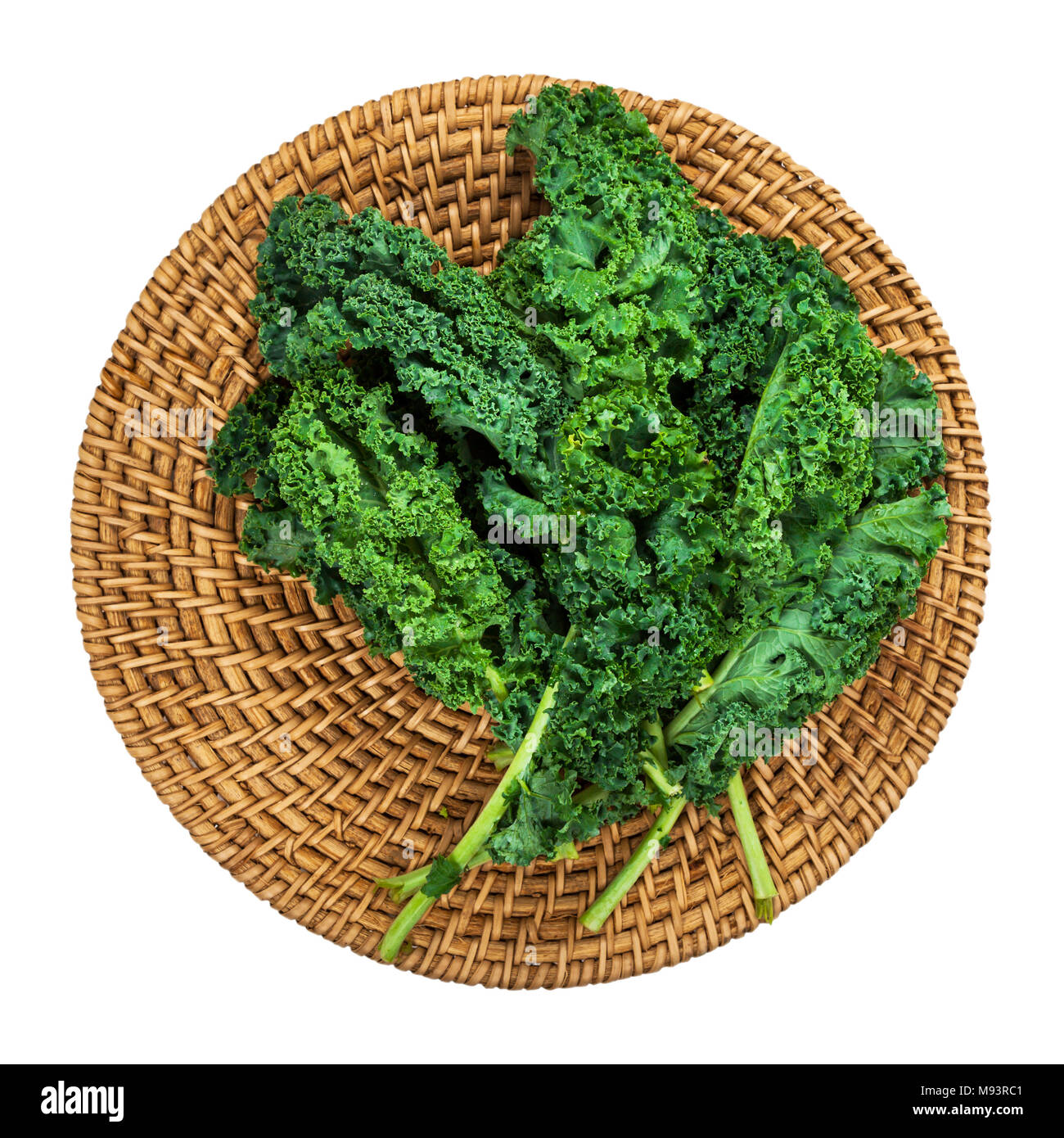 Kale or Leaf Cabbage Isolated on White Background Stock Photo - Alamy