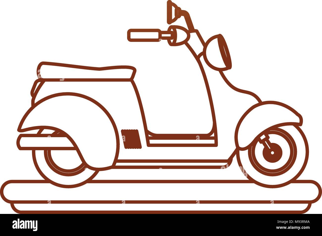 Vector cartoon yellow scooter Stock Vector Images - Alamy
