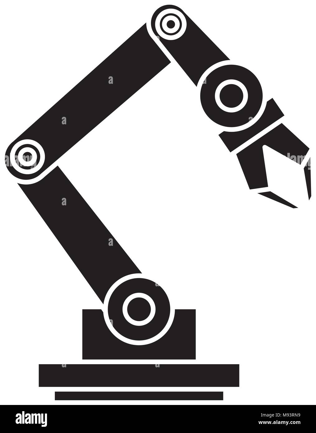 robotic arm icon over white background, vector illustration Stock ...