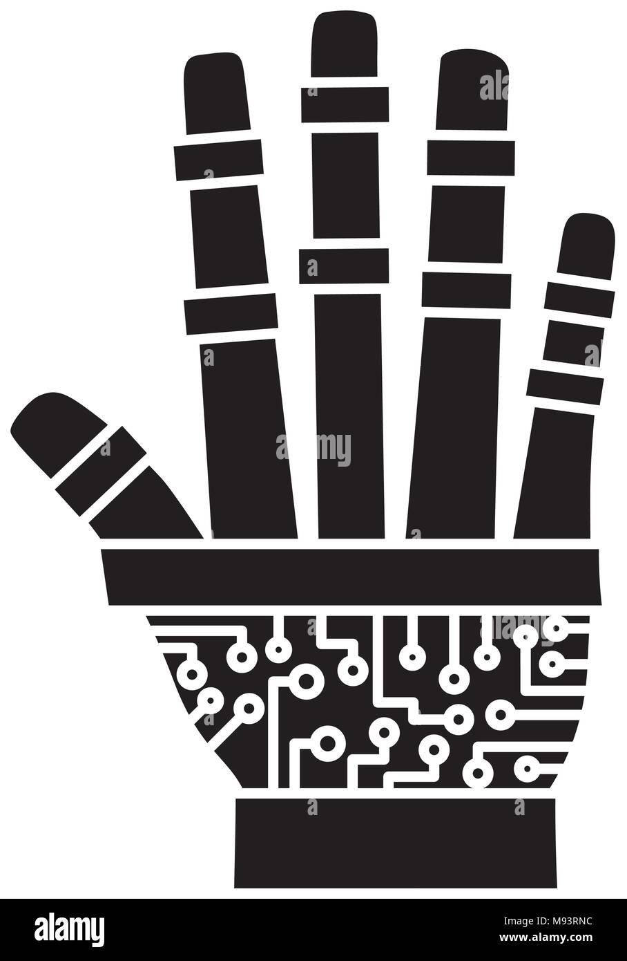 robotic hand icon over white background, vector illustration Stock ...