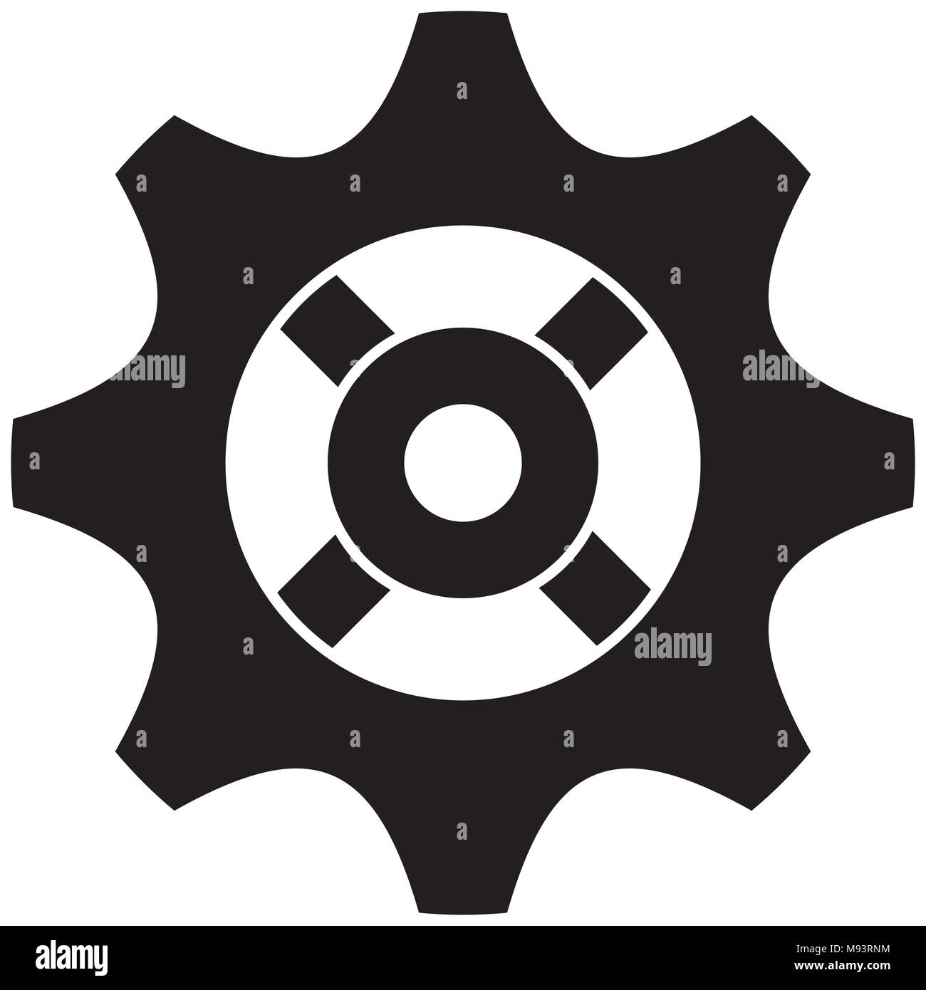 gear wheel icon over white background, vector illustration Stock Vector ...