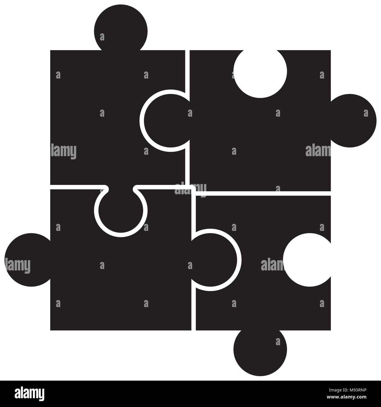 puzzle pieces icon over white background, vector illustration Stock ...