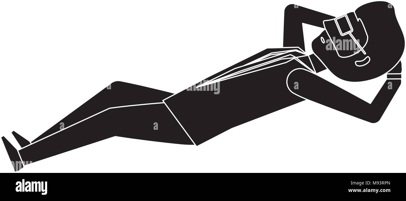 avatar businessman relaxed icon over white background, vector ...