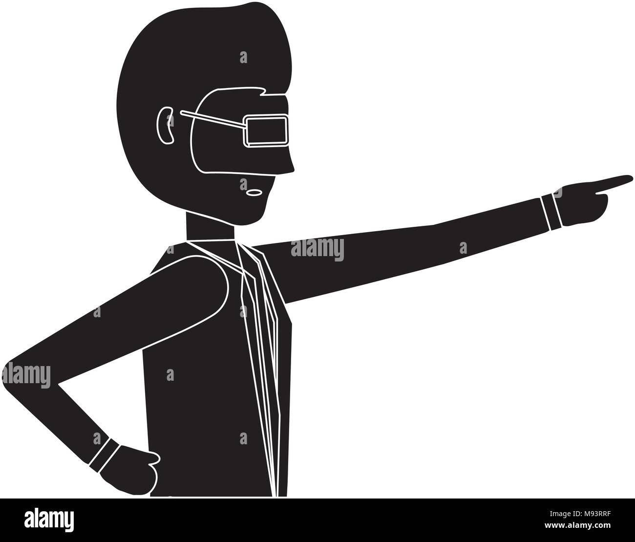 avatar businessman pointing over white background, vector illustration ...