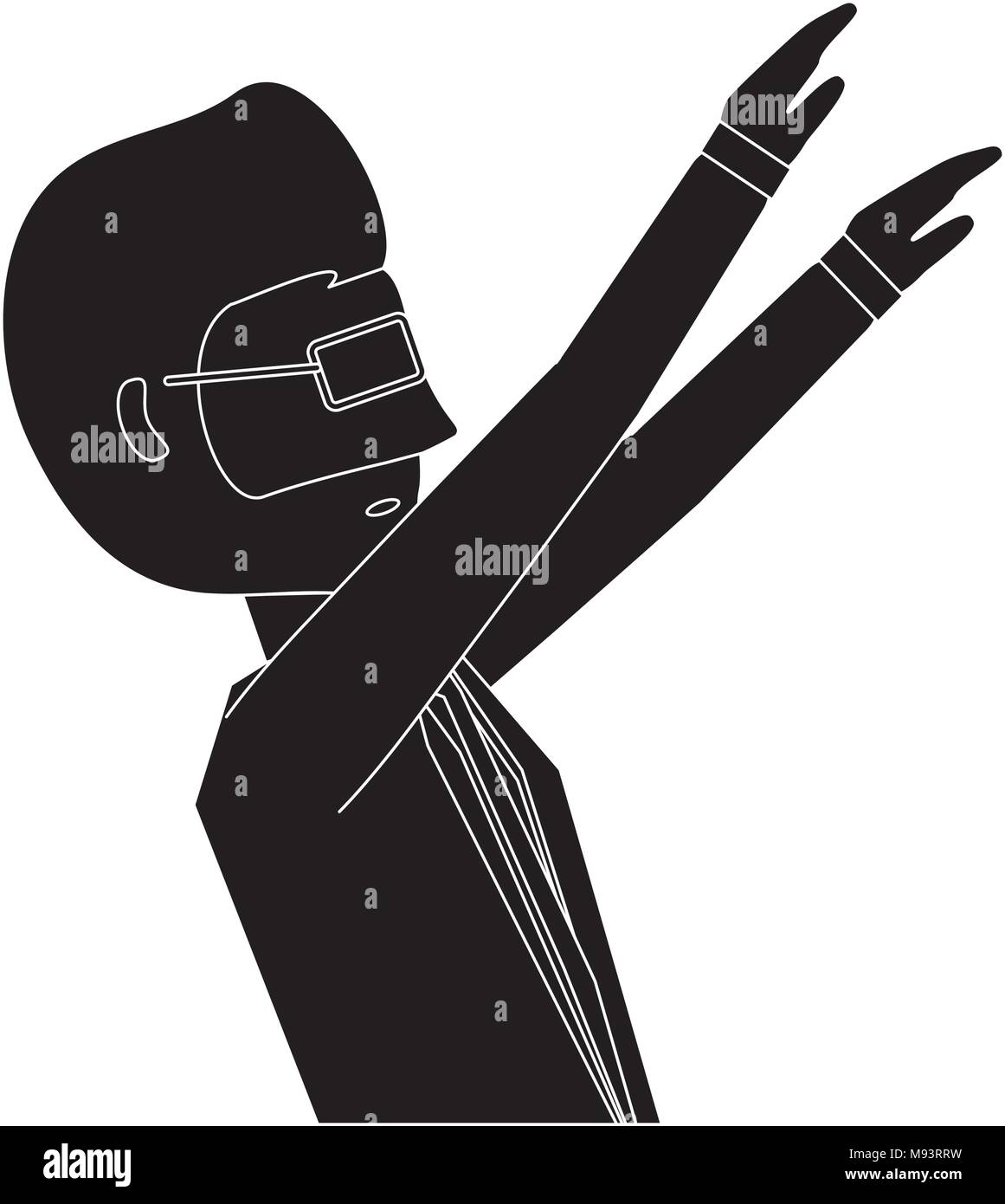 avatar businessman with arms up icon over white background, vector ...