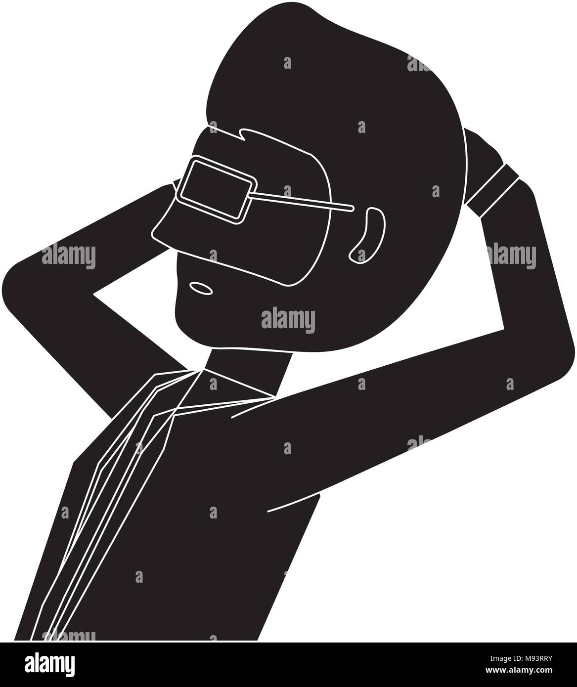 avatar businessman relaxed icon over white background, vector ...