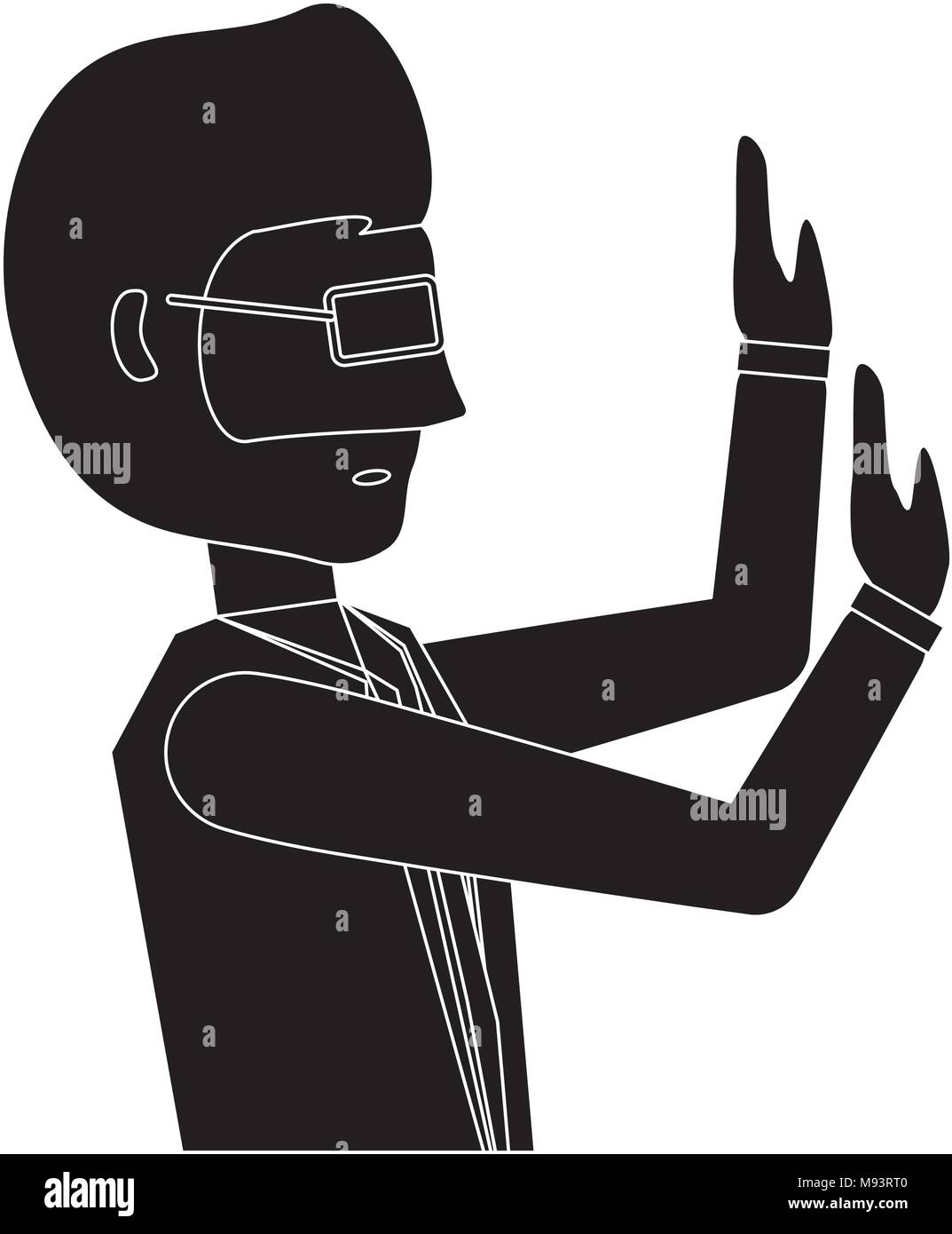 avatar excited businessman icon over white background, vector ...