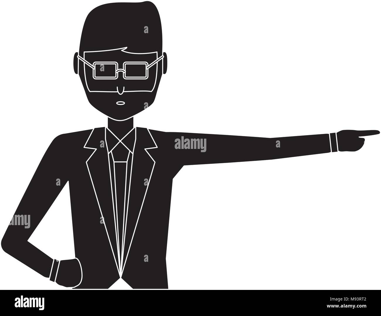 avatar businessman pointing over white background, vector illustration ...
