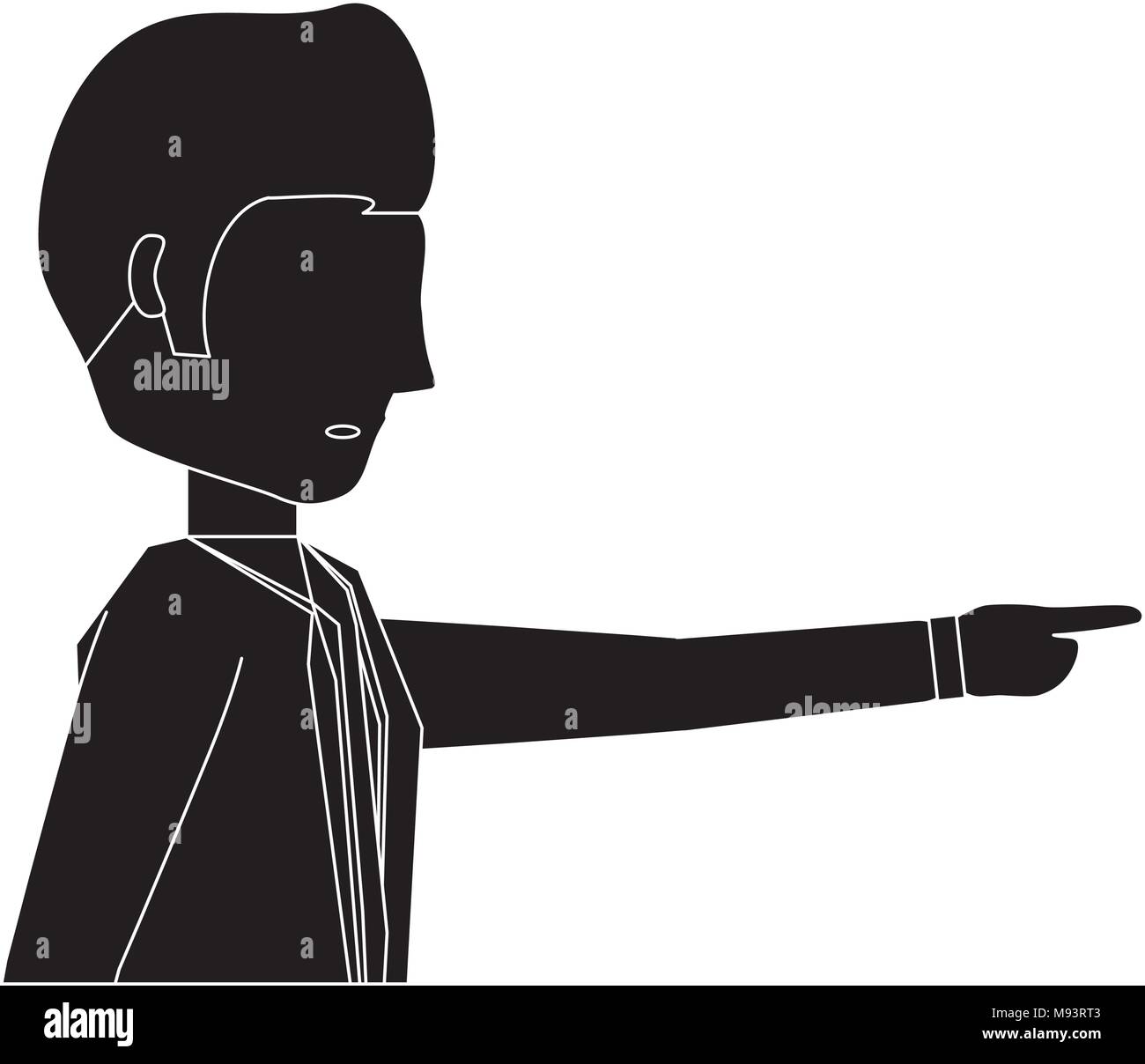 avatar businessman pointing over white background, vector illustration ...