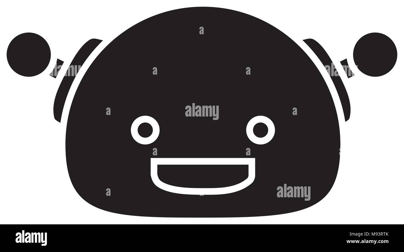 Cartoon happy robot icon over white background, vector illustration ...