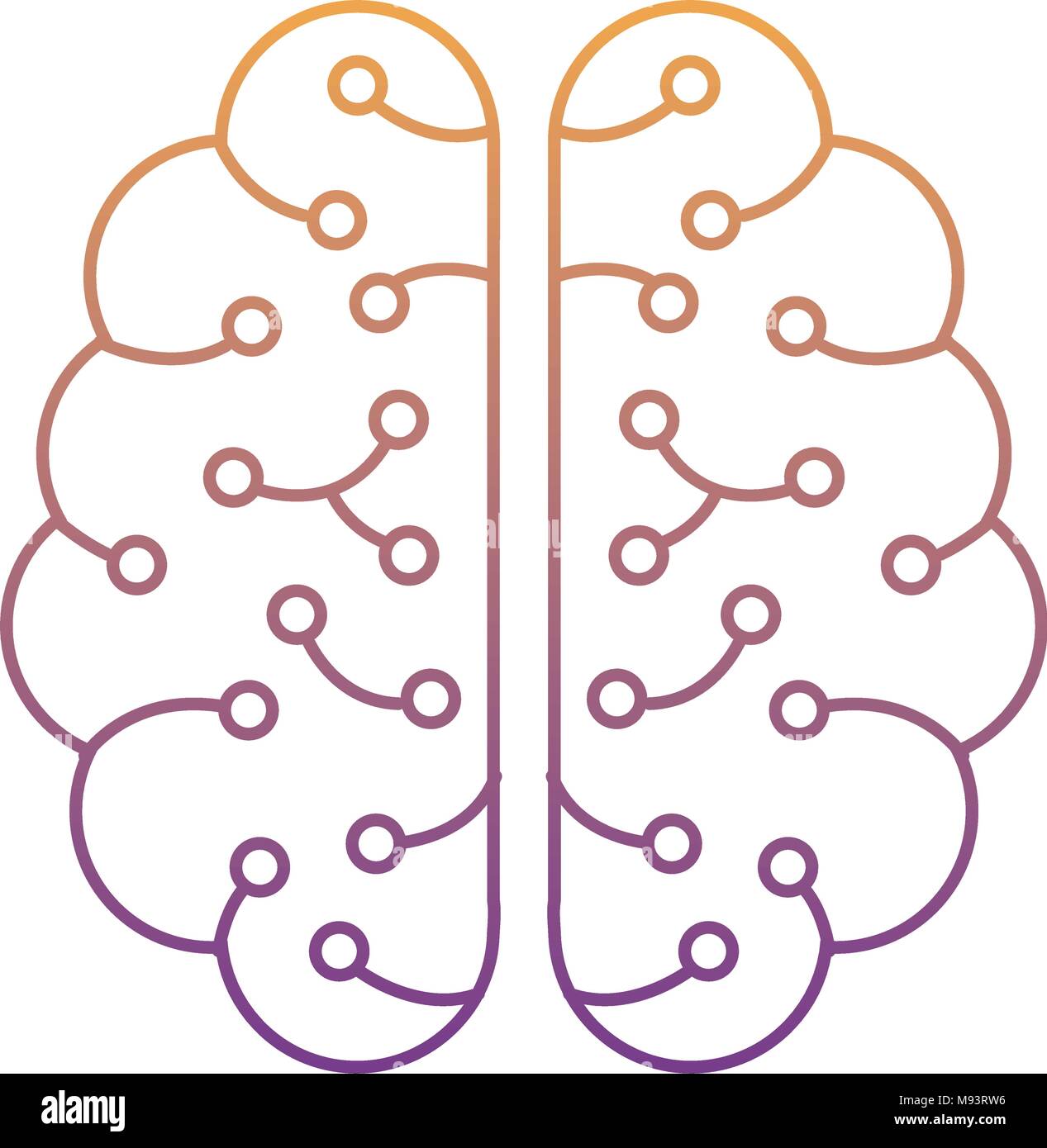 brain icon over white background, colorful design. vector illustration ...