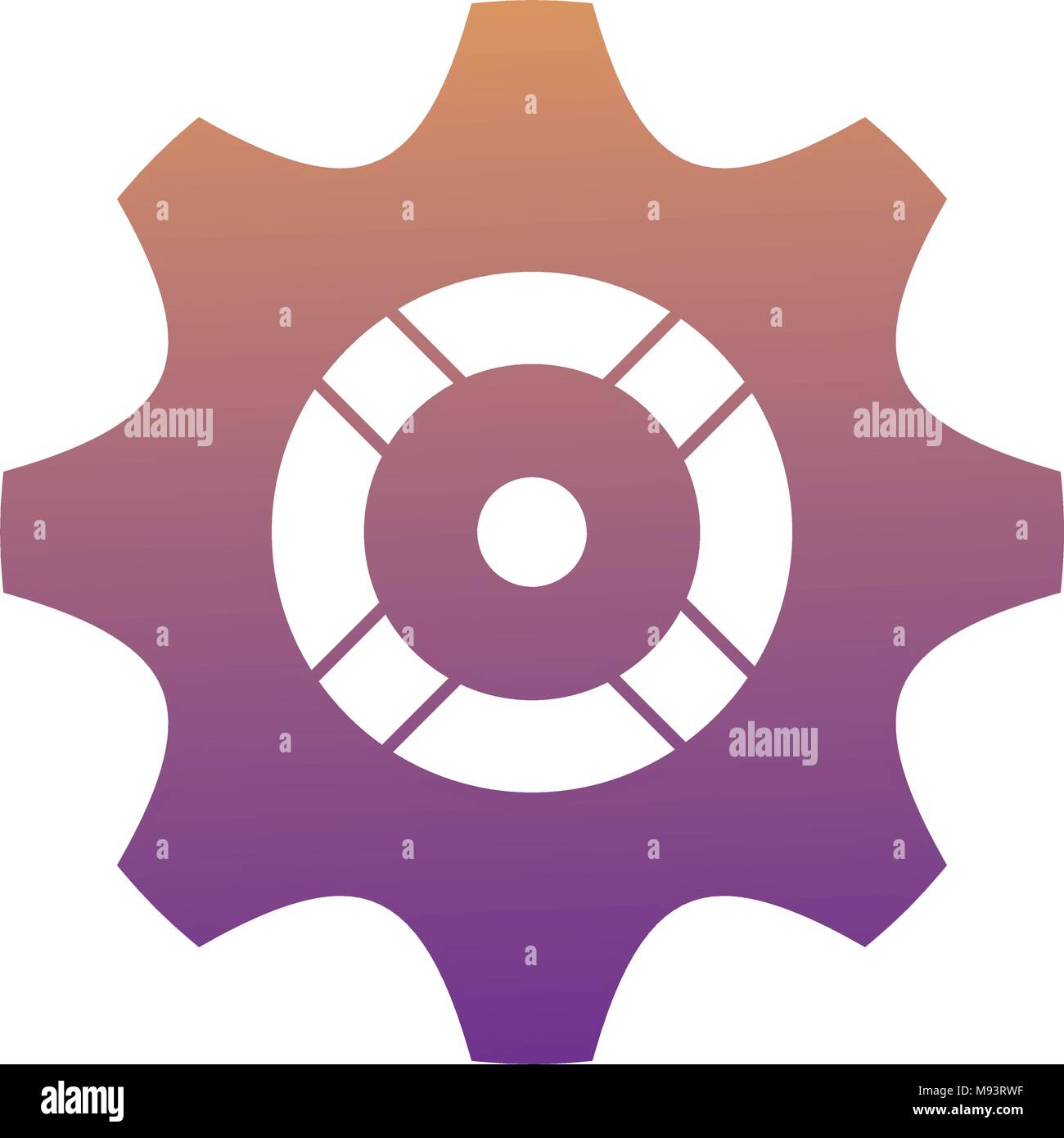 gear wheel icon over white background, colorful design. vector ...