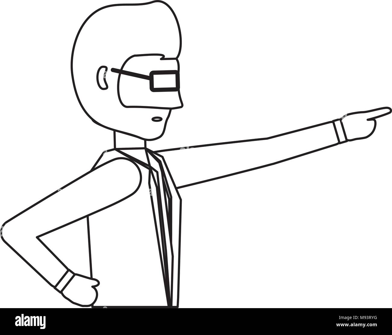avatar businessman pointing over white background, vector illustration ...