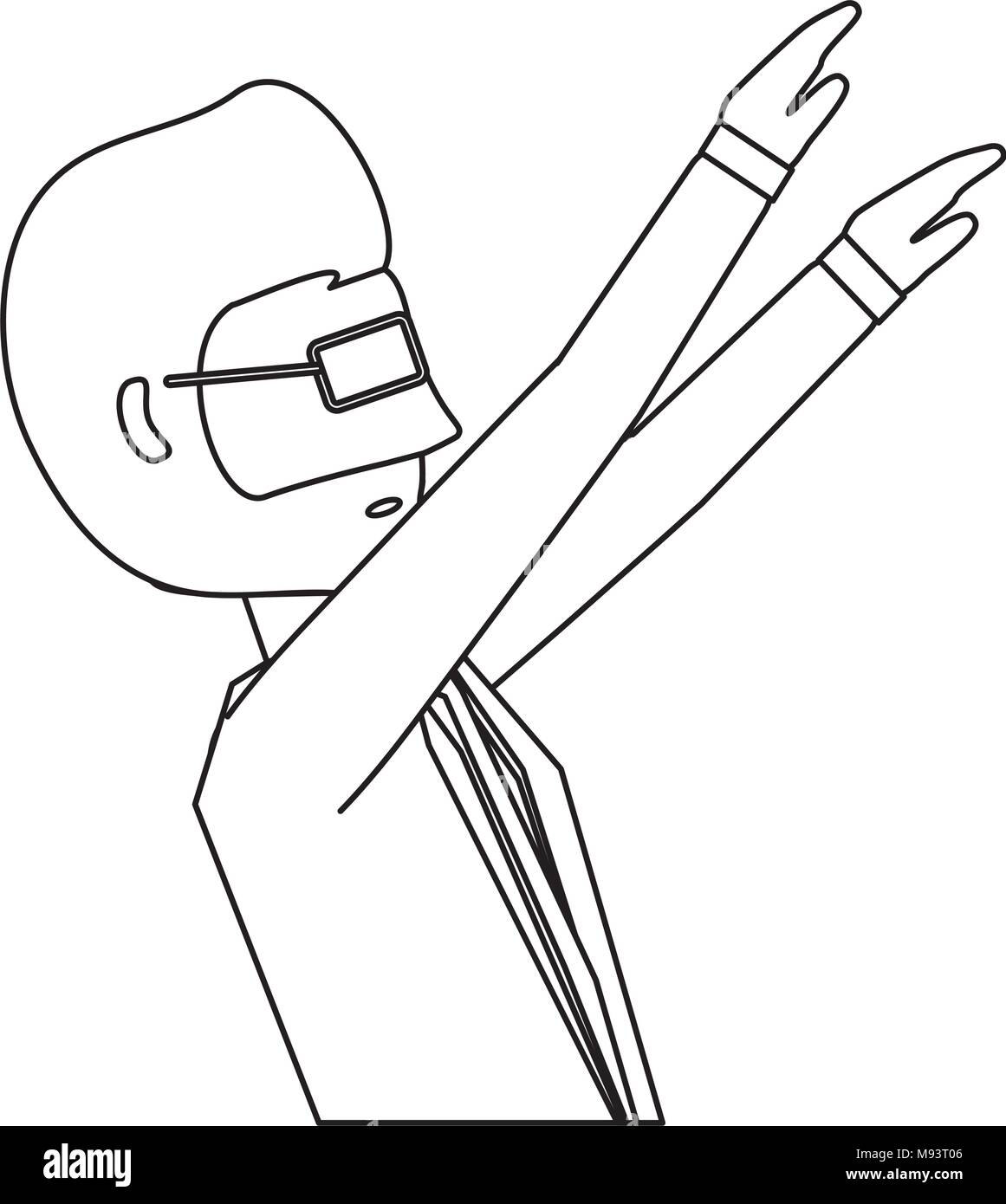 avatar businessman with arms up icon over white background, vector ...