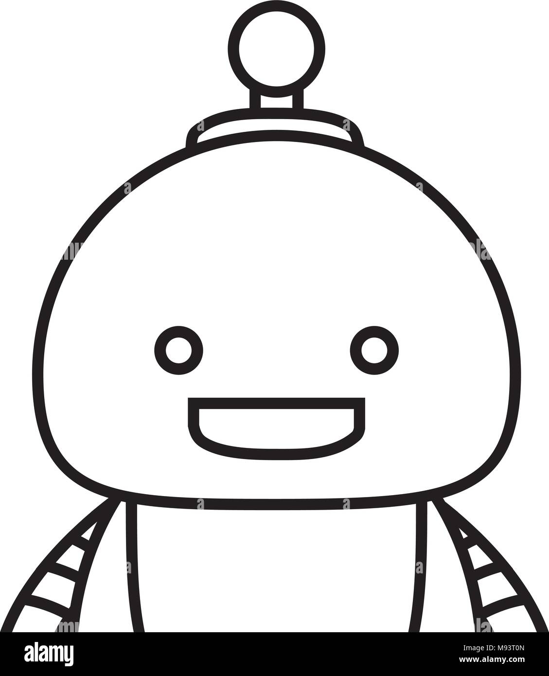 cartoon happy robot icon over white background, vector illustration ...