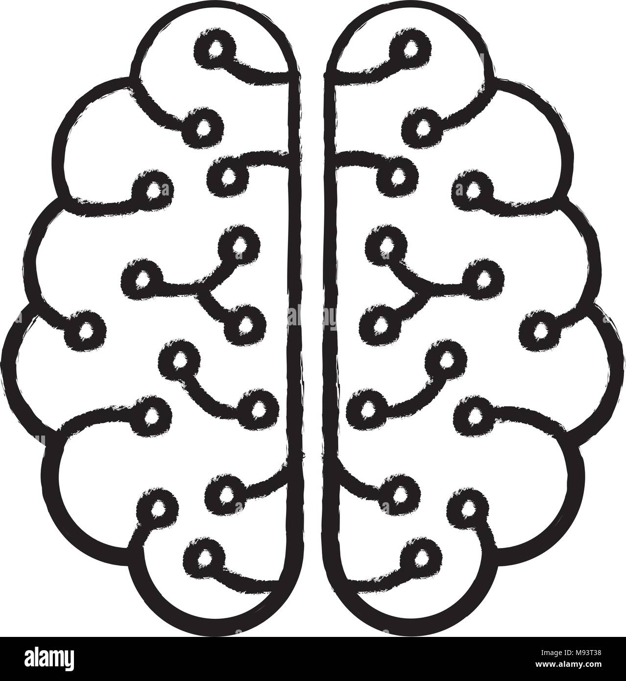 sketch of brain icon over white background, vector illustration Stock ...