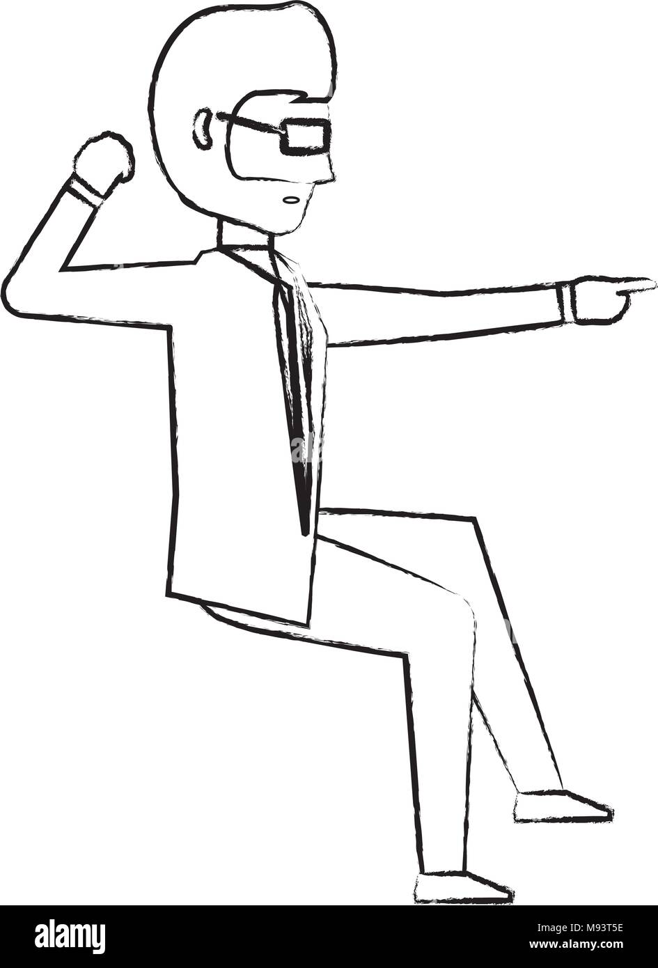 avatar businessman pointing over white background, vector illustration ...