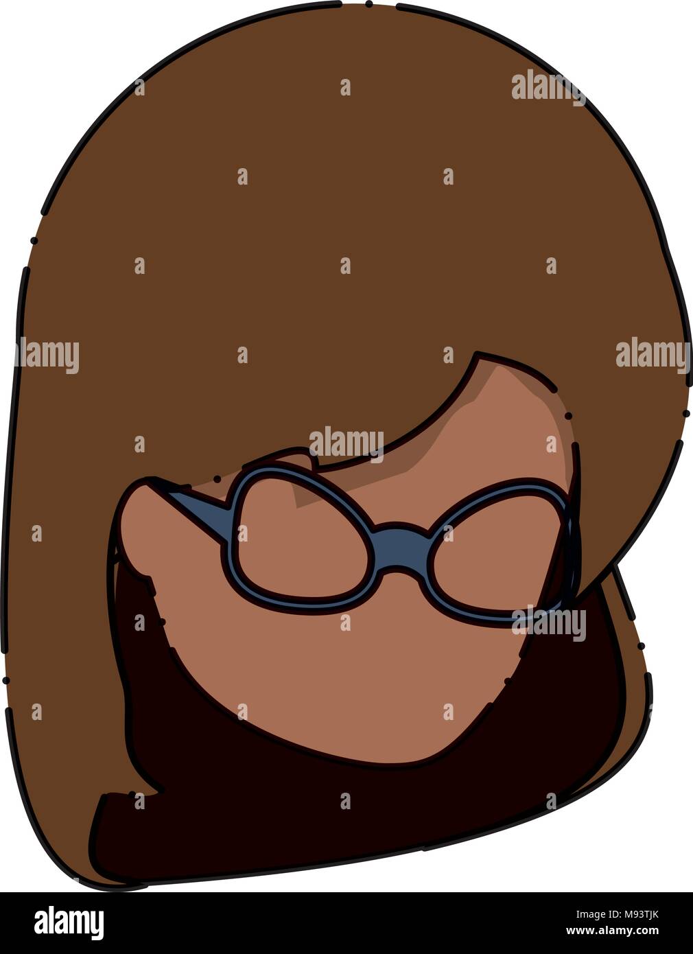 avatar woman wearing glasses over white background, colorful design ...