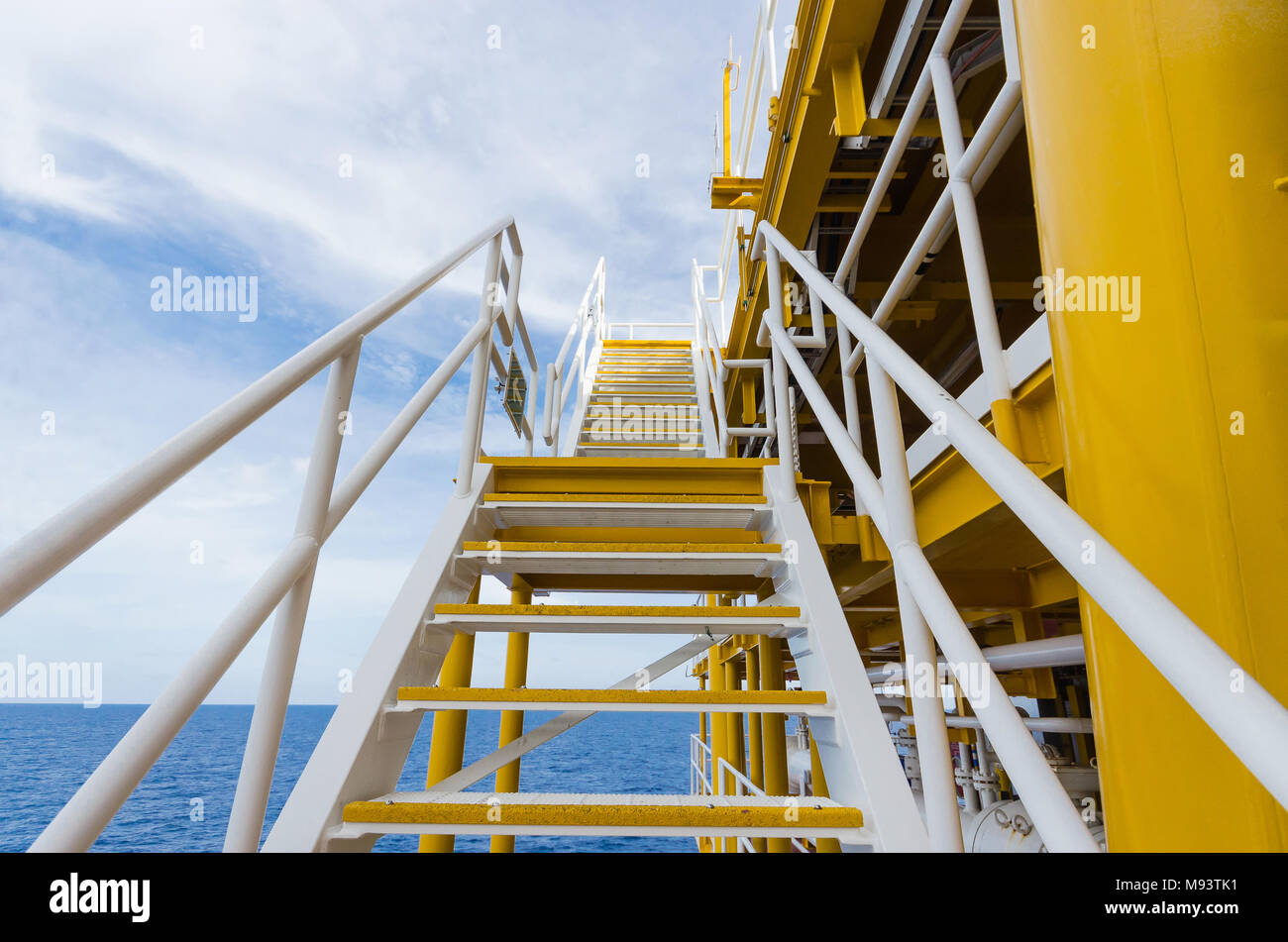 Staircase on oil and gas plant. offshore plateform Stock Photo - Alamy