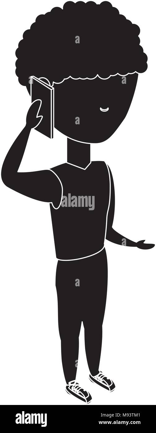avatar man standing and talking on cellphone over white background ...