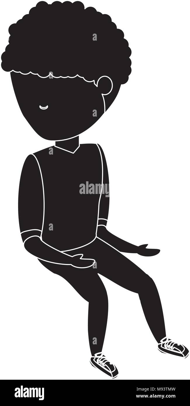 avatar man sitting icon over white background vector illustration Stock ...