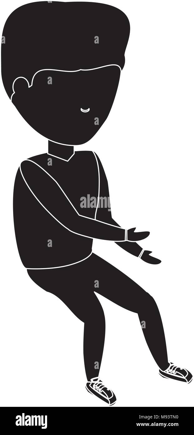 avatar man sitting icon over white background vector illustration Stock ...