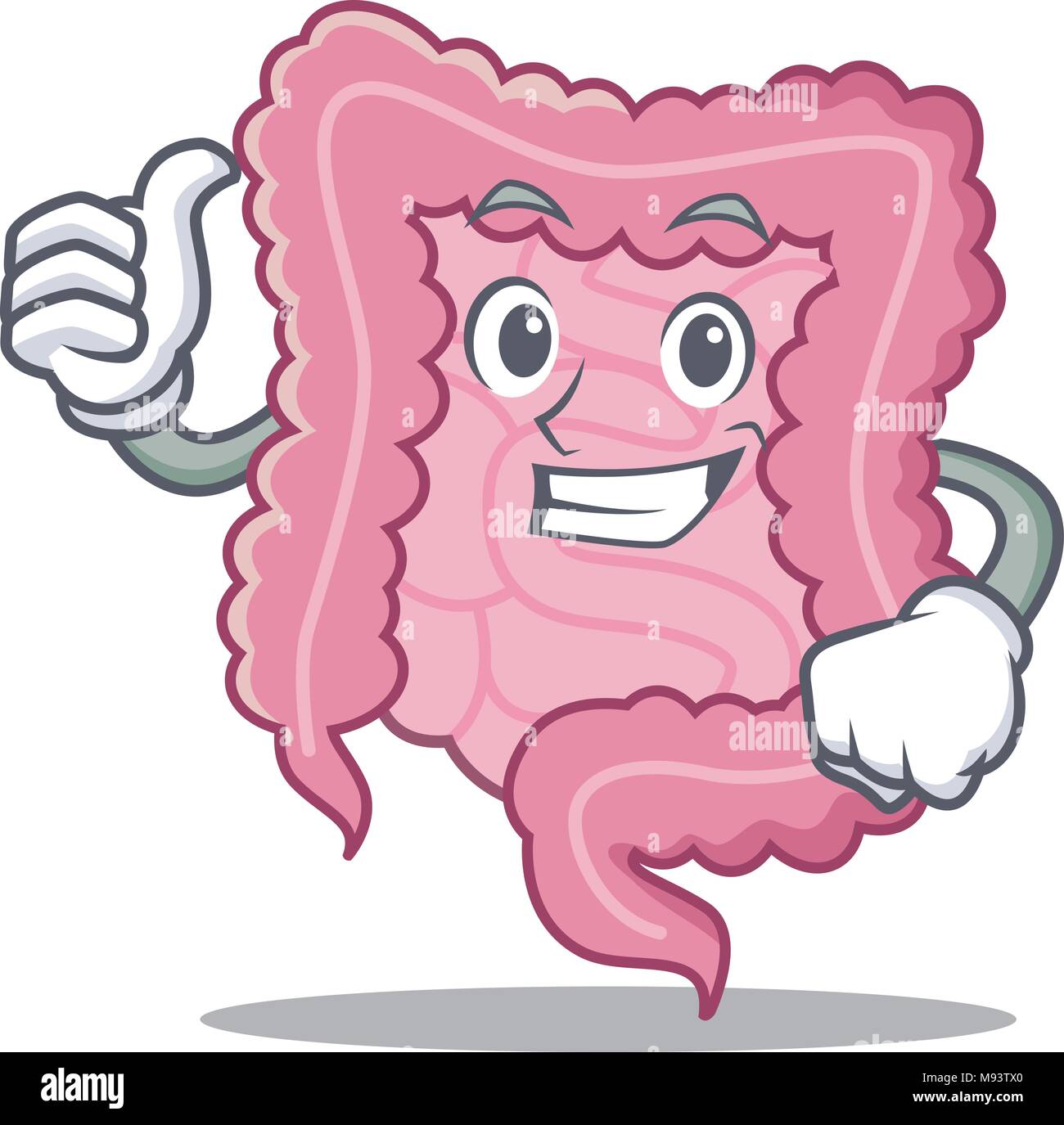 Thumbs up intestine character cartoon style Stock Vector Image & Art ...