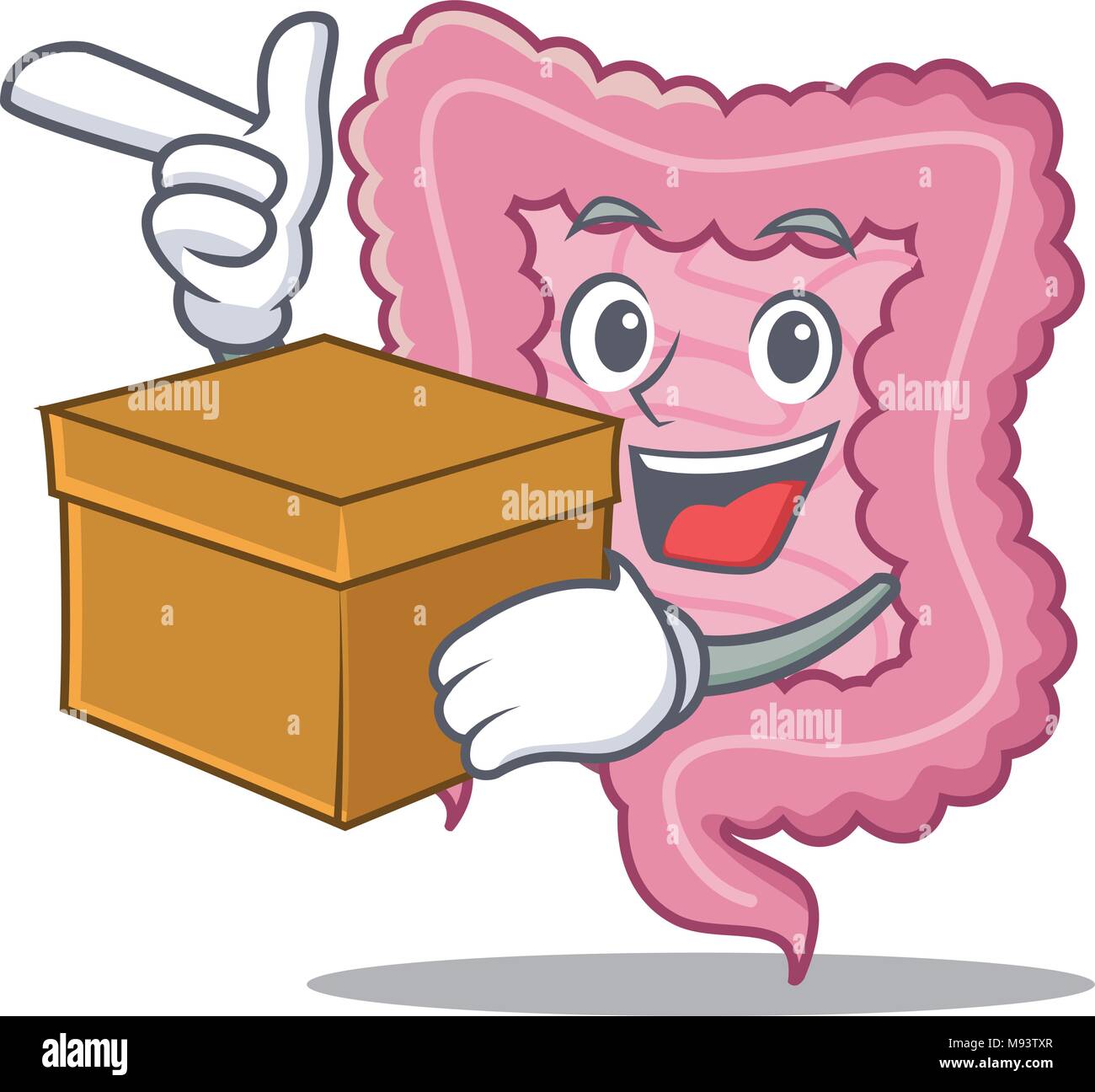 With box intestine character cartoon style Stock Vector Image & Art - Alamy
