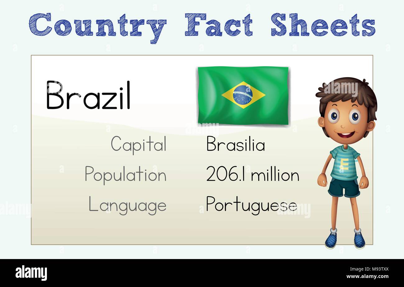 Country fact sheet with flag and citizen illustration Stock Vector ...