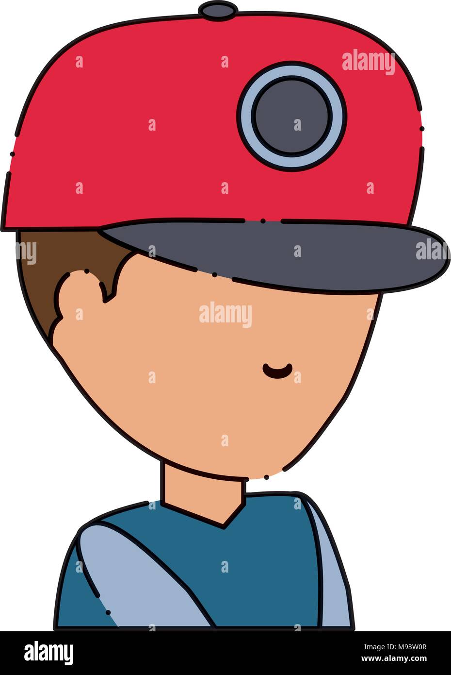 avatar boy wearing a cap over white background, colorful design. vector ...