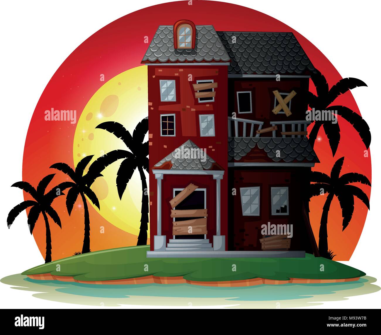 Old house ruined building Stock Vector Images - Alamy