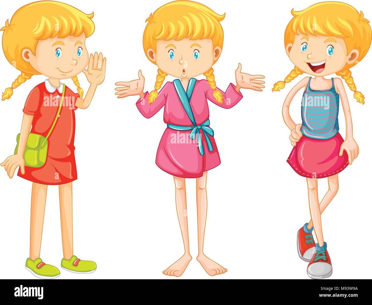 Girl in three clothes illustration Stock Vector Image & Art - Alamy