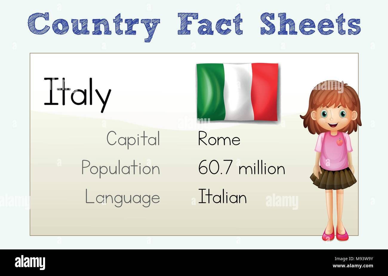 Country fact sheet for Italy illustration Stock Vector Image & Art - Alamy