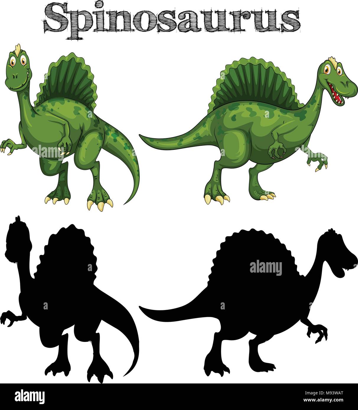 Two spinosaurus on white background illustration Stock Vector Image ...