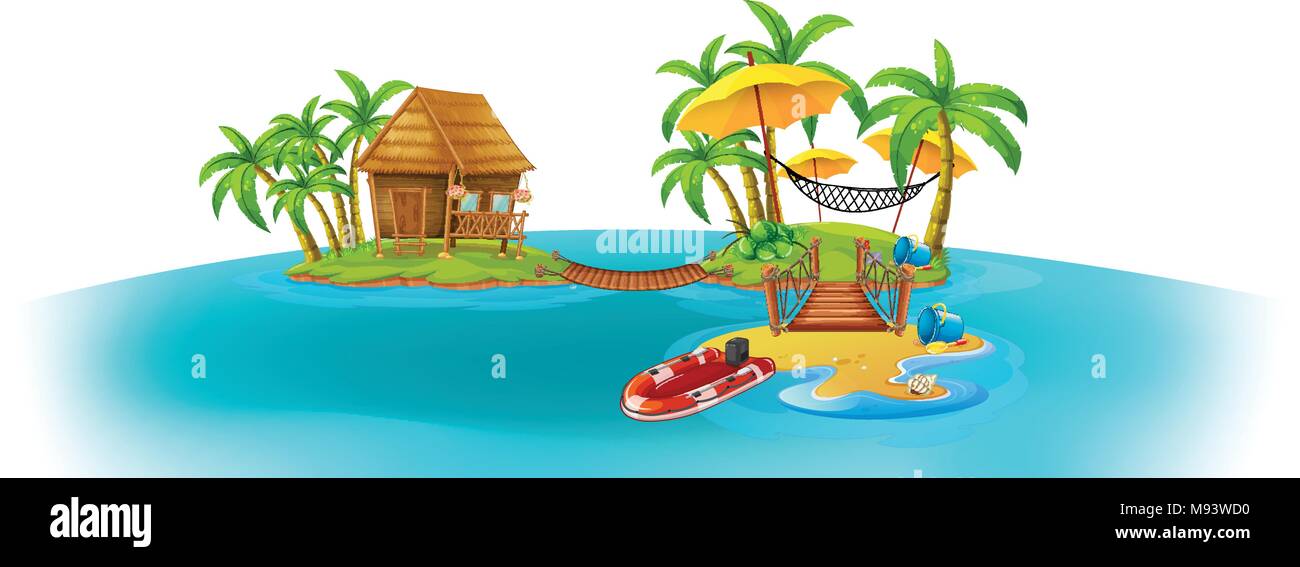Background scene with two islands illustration Stock Vector Image & Art ...