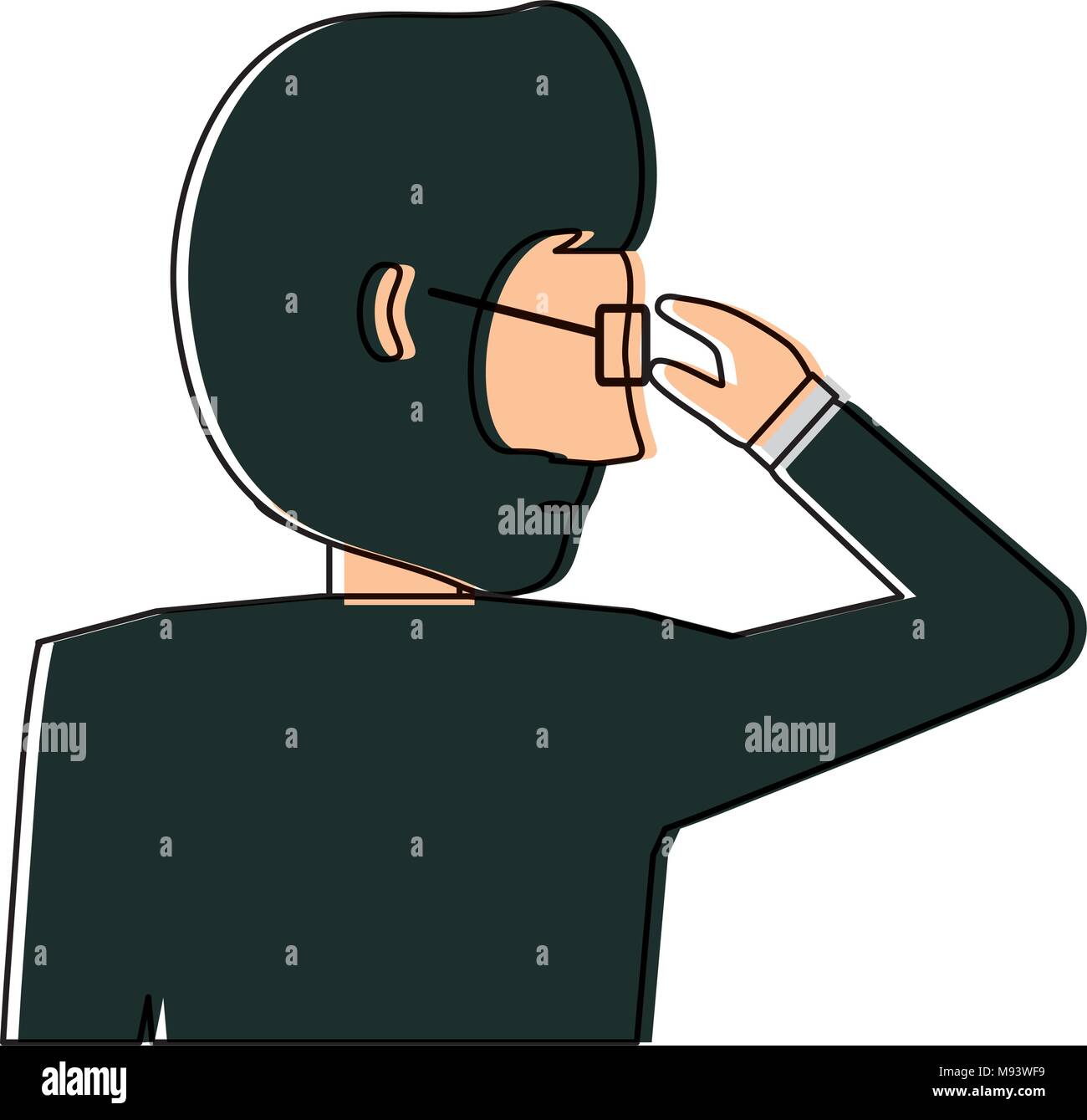 avatar businessman thinking over white background, colorful design ...