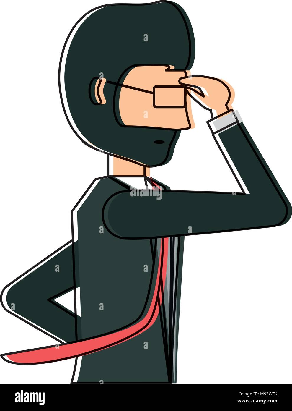 avatar businessman thinking over white background, colorful design ...