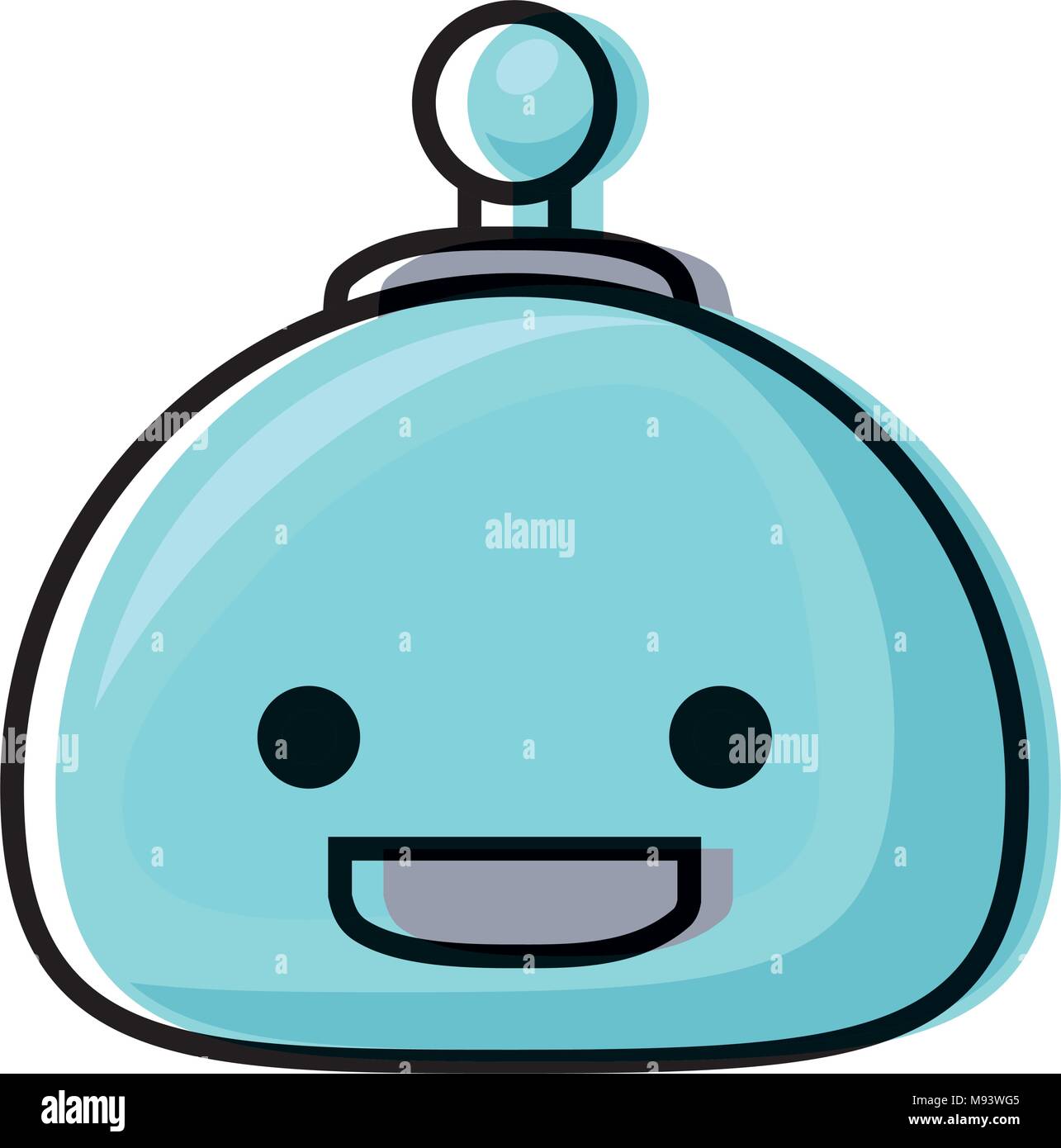 Cartoon happy robot icon over white background, vector illustration ...