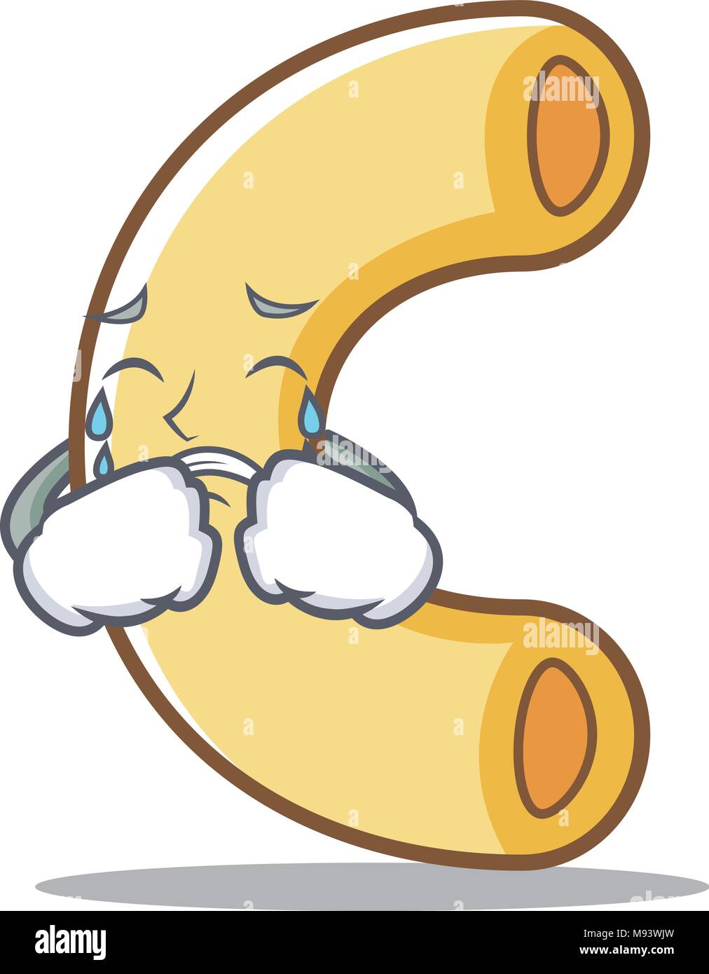 Crying macaroni mascot cartoon style Stock Vector Image & Art - Alamy