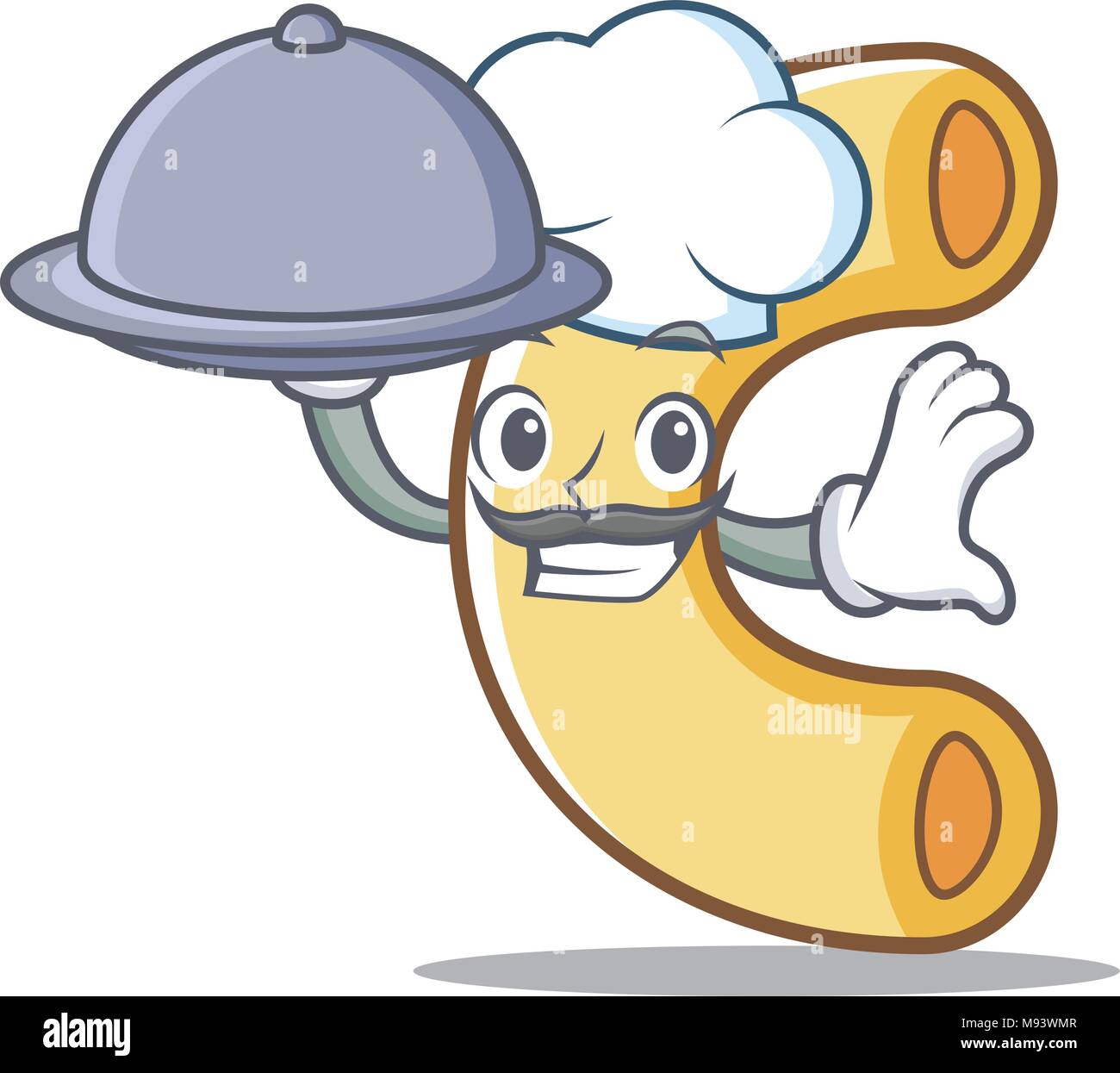 Chef with food macaroni mascot cartoon style Stock Vector Image & Art ...