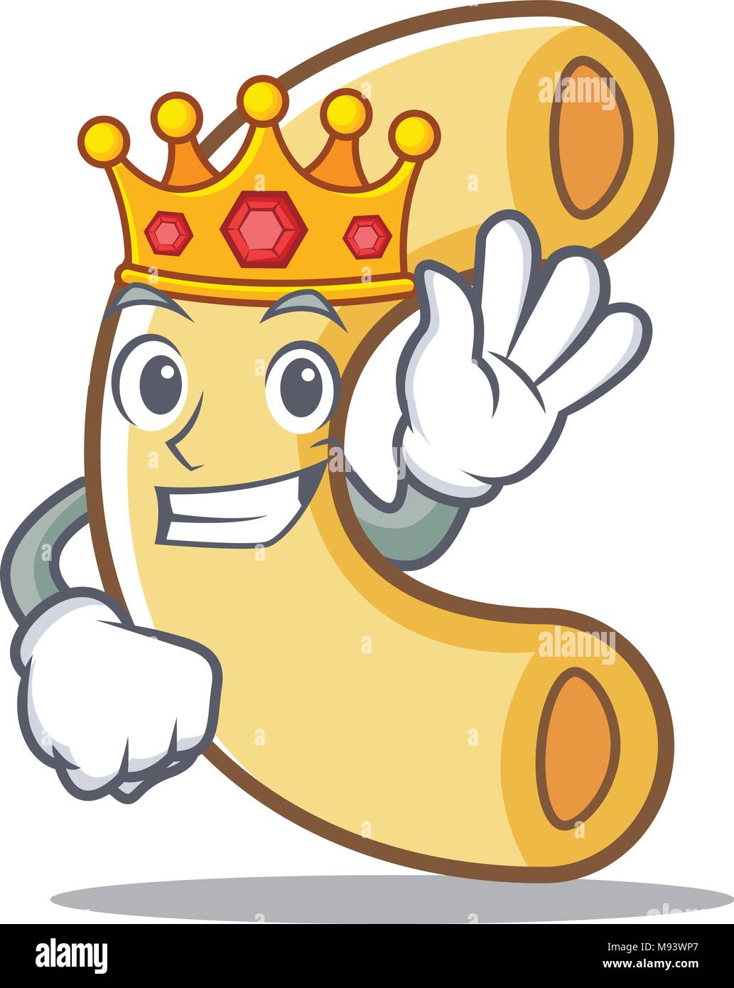 King Macaroni Mascot Cartoon Style Stock Vector Image And Art Alamy