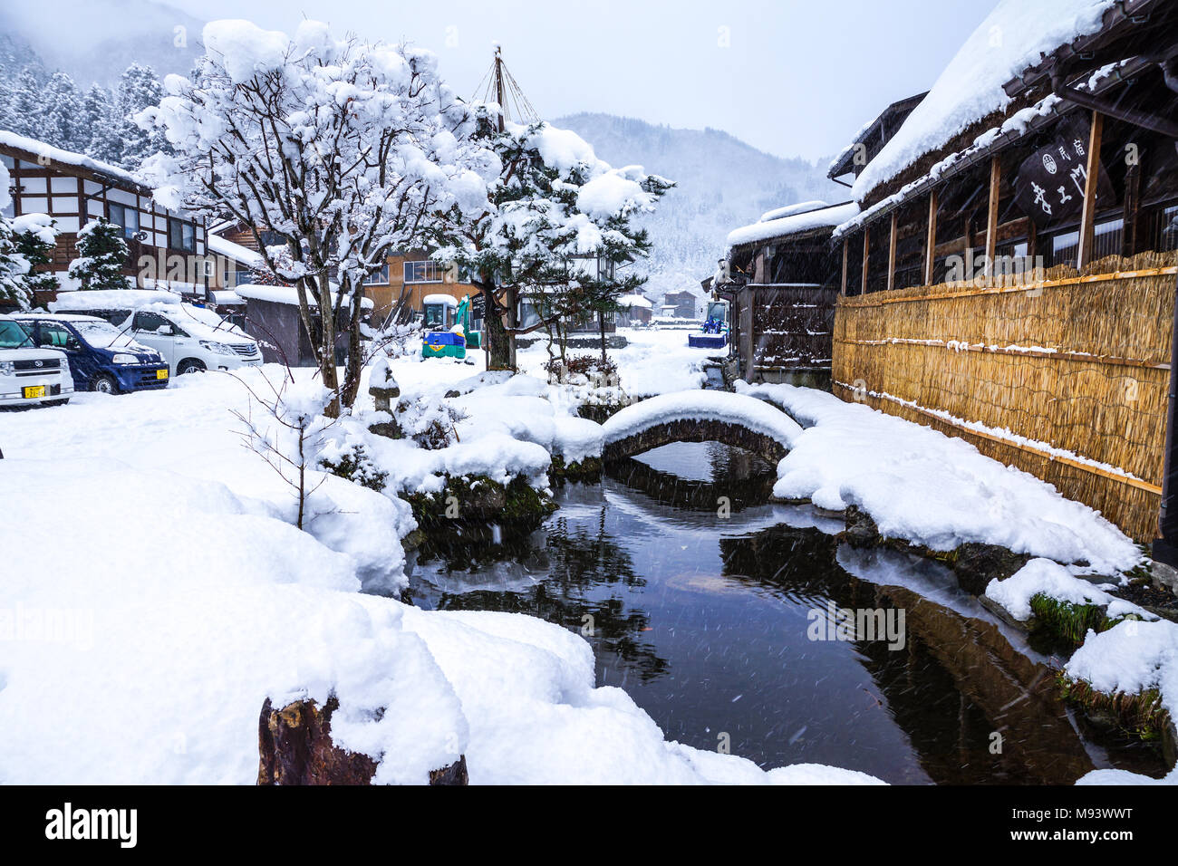 Gifu, Japan - December 12, 2013: Shirakawago, world heritage village ...