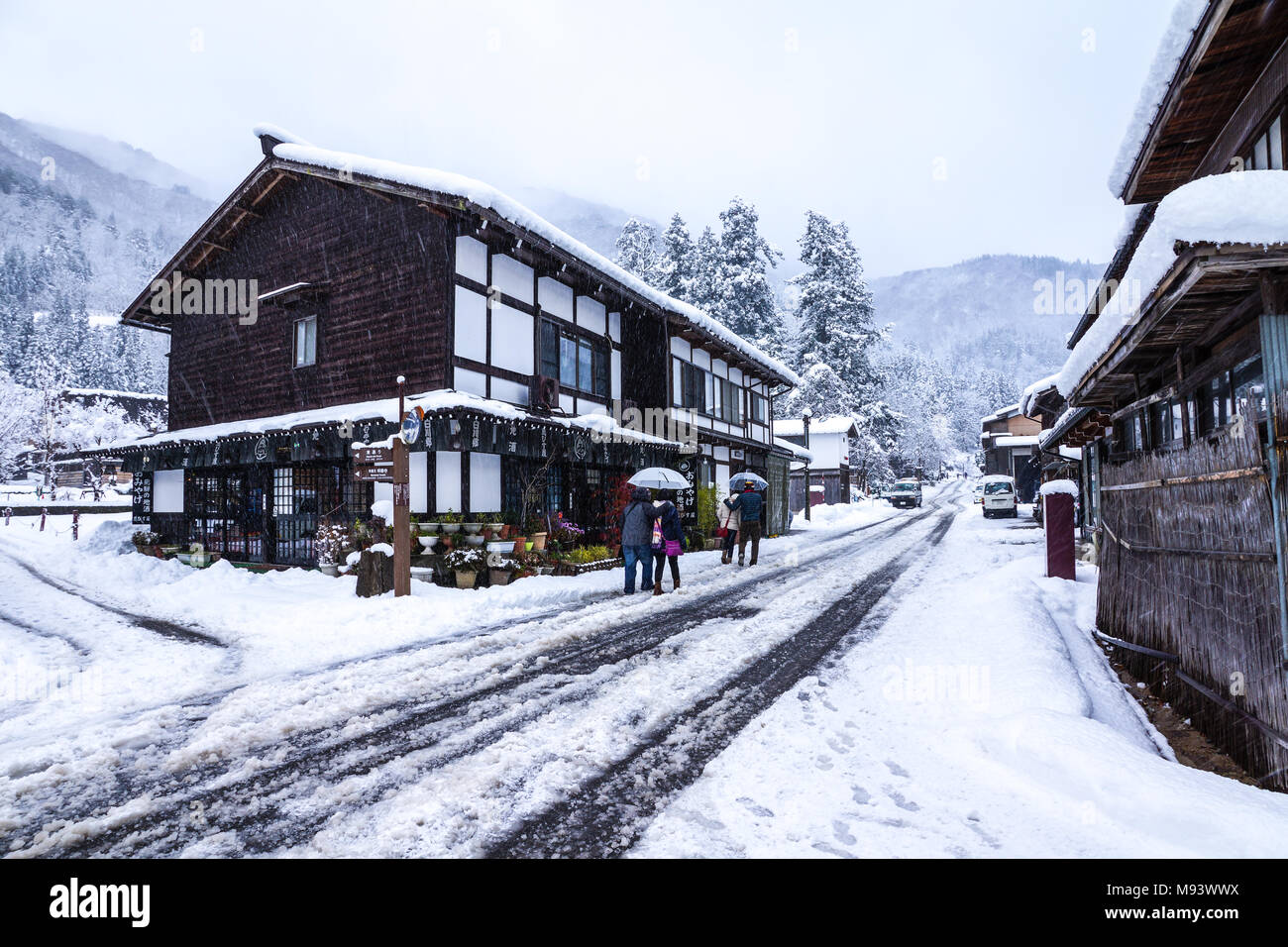 Gifu, Japan - December 12, 2013: Tourists walking and sightseeing in ...