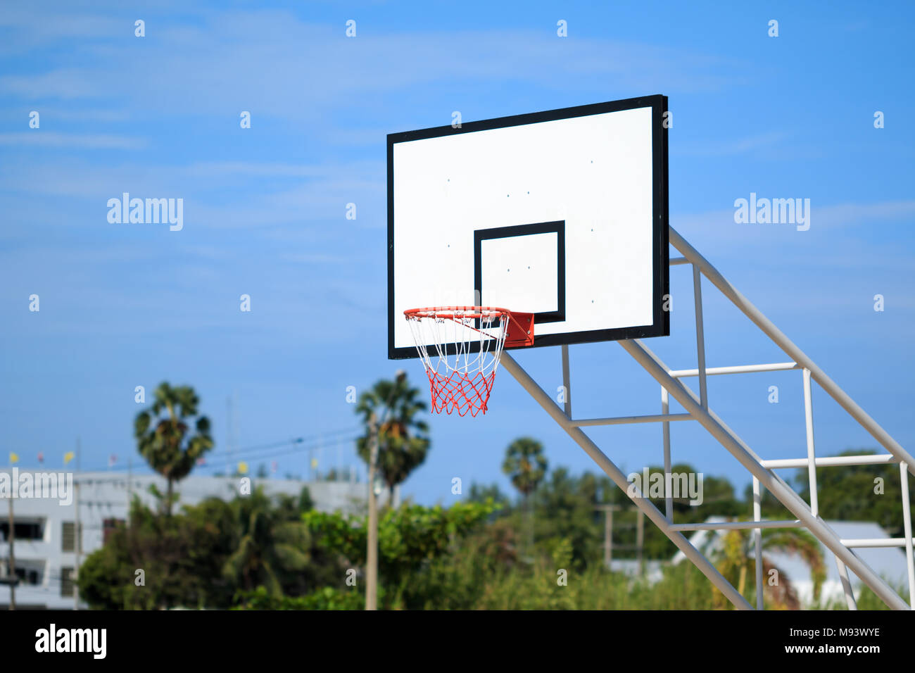 basketball hoop stand at playground in park Stock Photo - Alamy