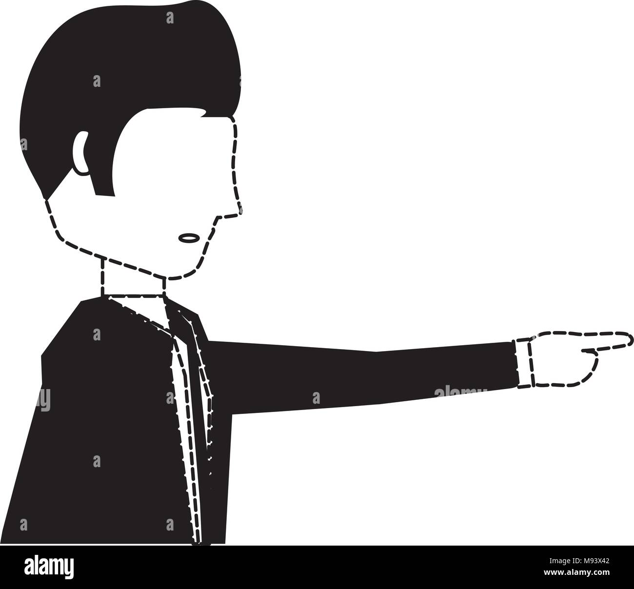 avatar businessman pointing over white background, vector illustration ...